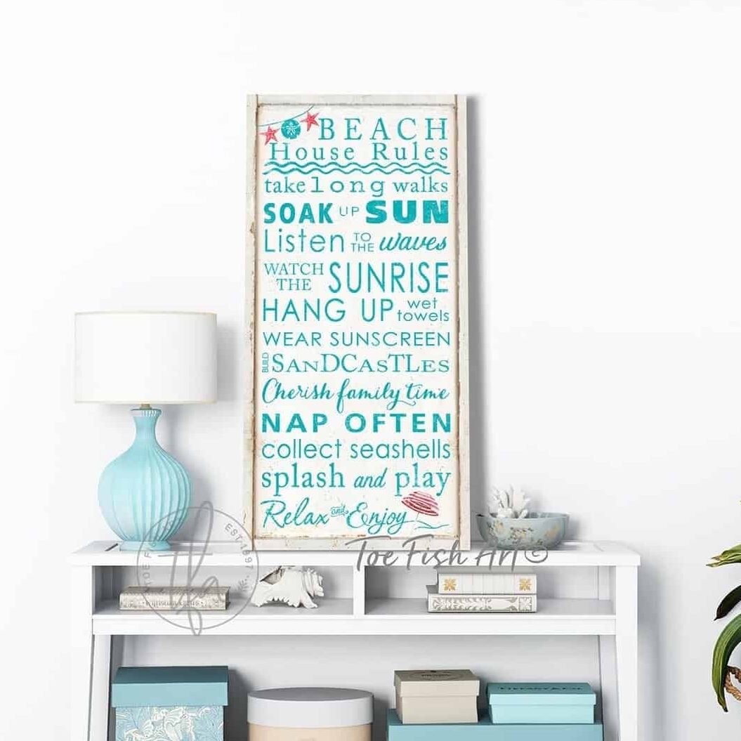 Beach House Rules Sign – Toe Fish Art