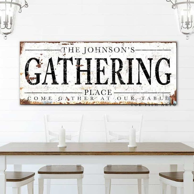 Rustic Gathering Place Personalized Sign | Canvas or Outdoor Metal ...