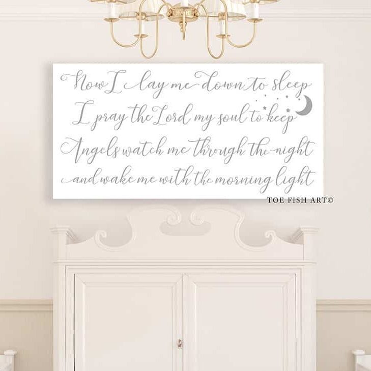Now I Lay Me Down To Sleep Prayer Sign – Toe Fish Art