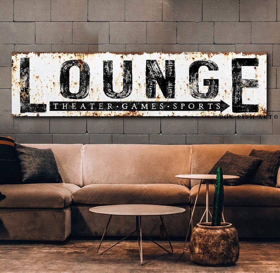 Rustic Lounge Sign with Wording Options for Custom Hangout Space – Toe ...