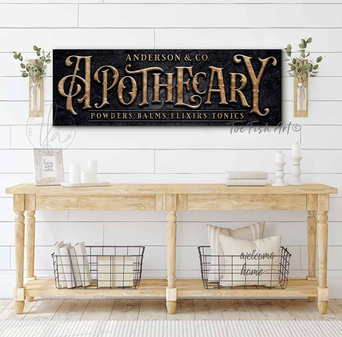 Apothecary Personalized Sign – Toe Fish Art